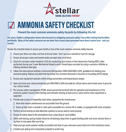 Ammonia Safety Checklist